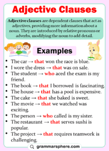 Understanding Adjective Clauses With Examples - GrammarSphere